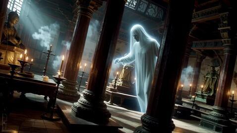 Buddhist Temple Weirdcore: Horror Astroprojected