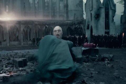 Voldemort uses dark magic to create a cake