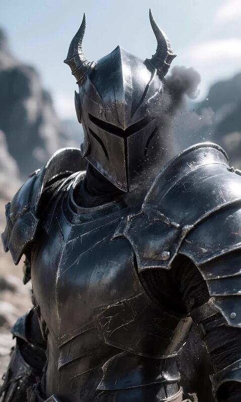 The demonic knight turns into a dark cloud of sm