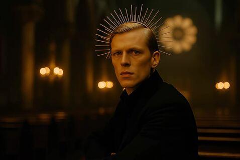 “A cinematic side-profile shot of a fair-skinned