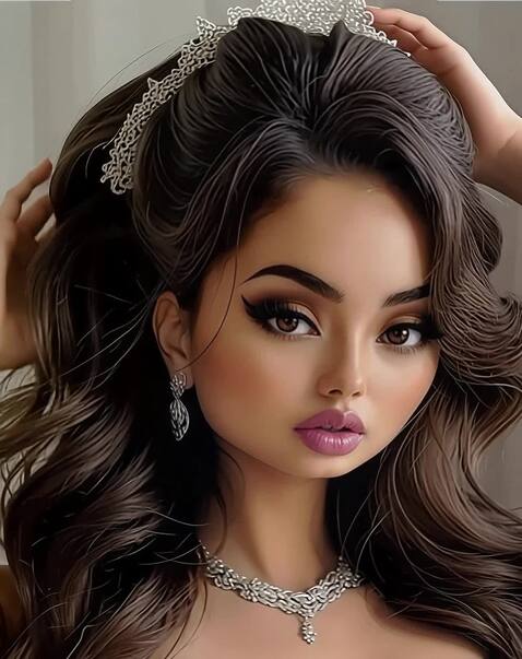 A woman poses from different angles with a flirt