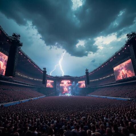 Lightning Storm Approaching during a concert wh