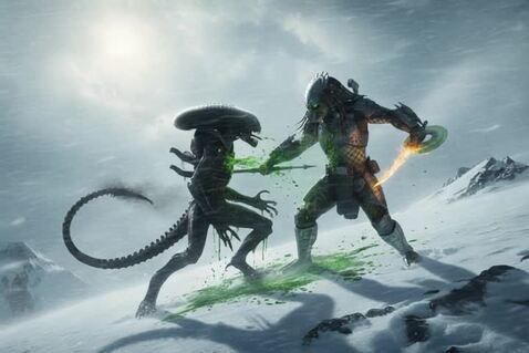 An epic battle between the classic Xenomorph fro