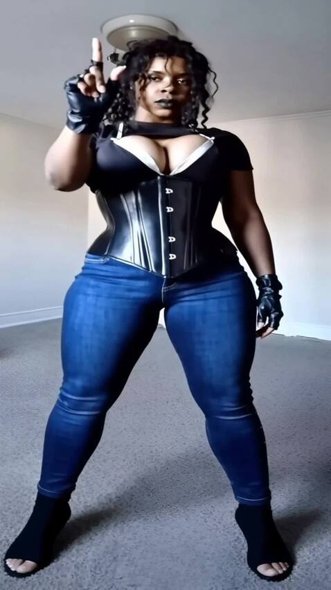 The woman wags her index finger with no camera z