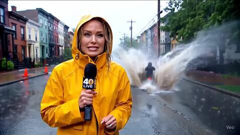 Reporter Gets Soaked by Motorcycle Splash AI Video from Ultraziik (ziik ...
